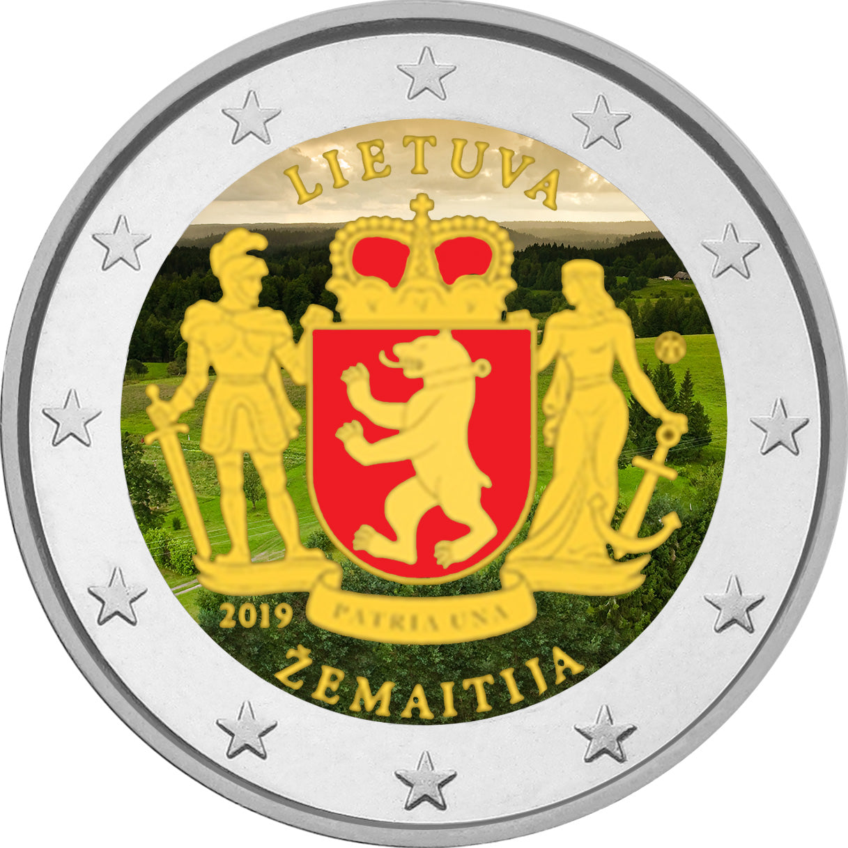 Lithuania - 2 Euro Colored 2019, Zemaitija. - impacto.com